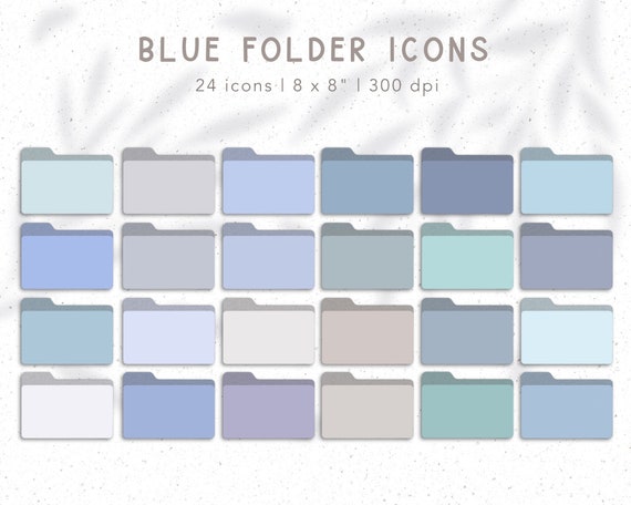 Blue Folder Icons Mac Icons Desktop Organizer for Windows | Etsy