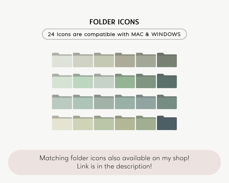 File Icons, Simple Icons, Sage Green Color Palette, Digital Icons ...