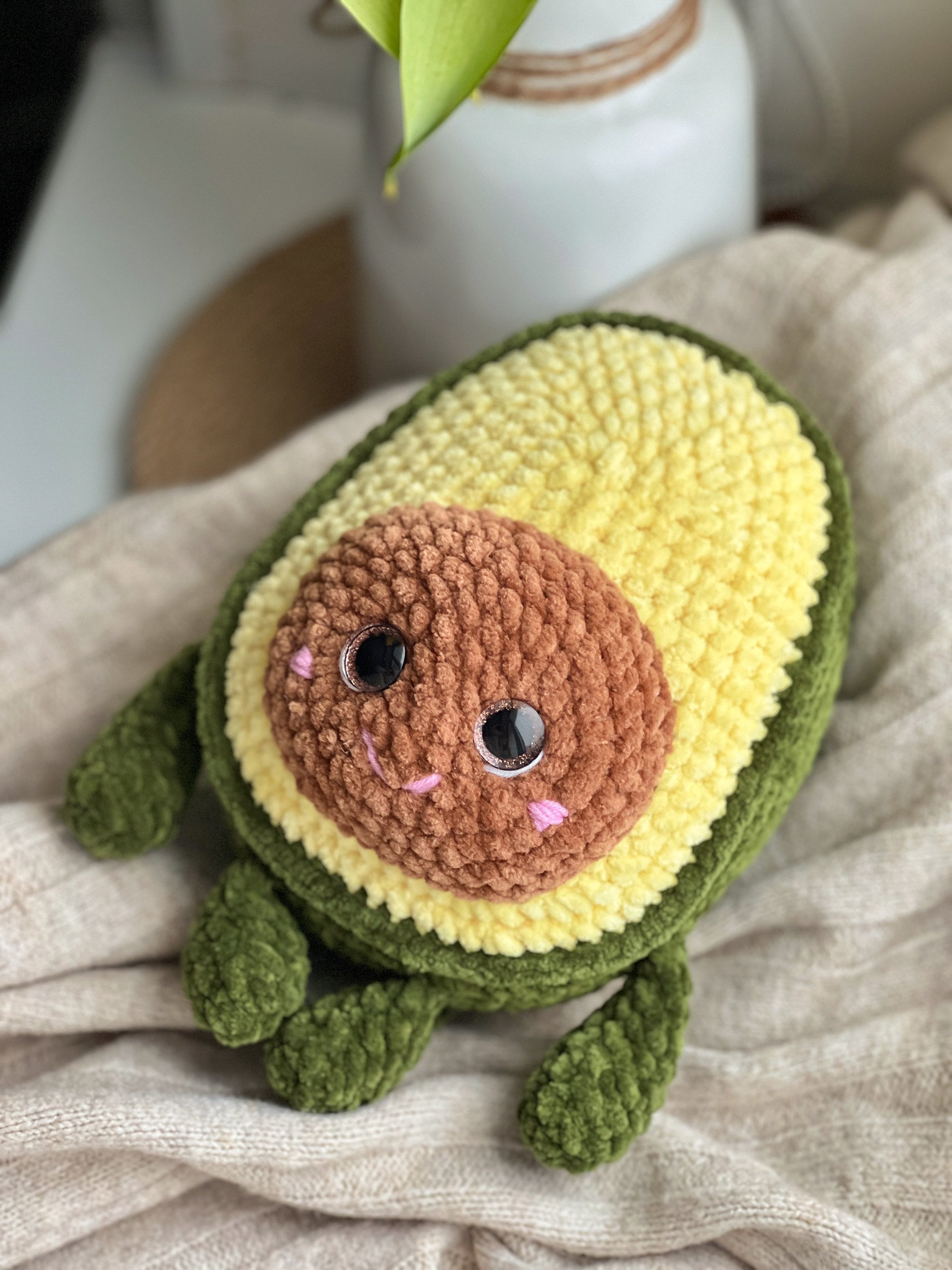Crochet Avocado Toy, Avocado Plush Toy, Decorative Avocado Toy, Baby ...