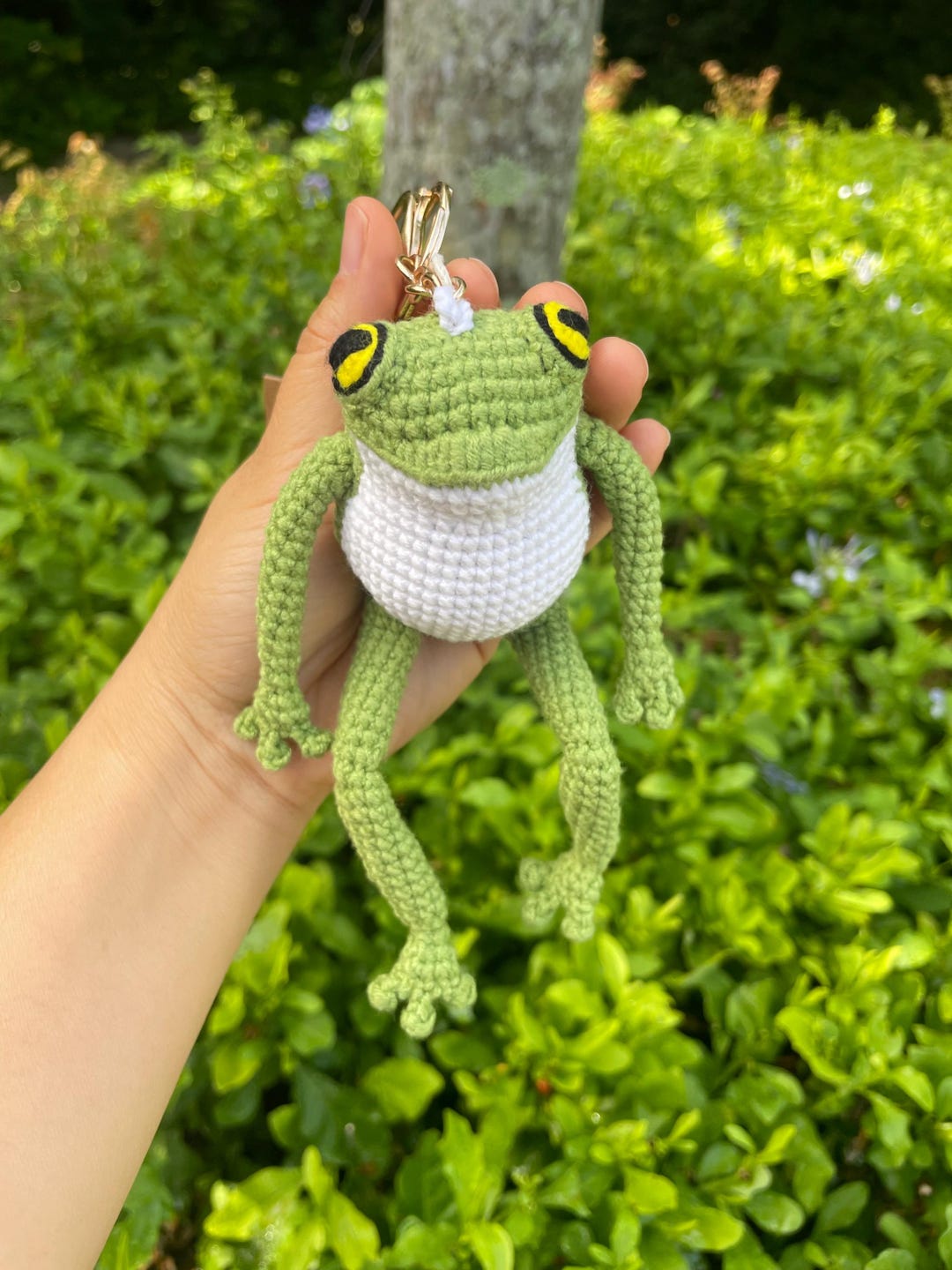 Frog Crochet Keychain, Plush Keychain, Crochet Gift, Little Charm Plush ...