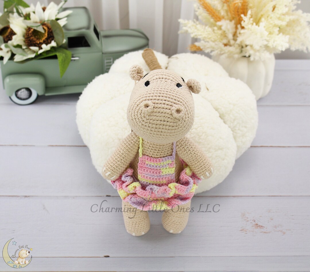 Hippo Plush, Handmade Crochet Amigurumi Stuffed Animal - Etsy