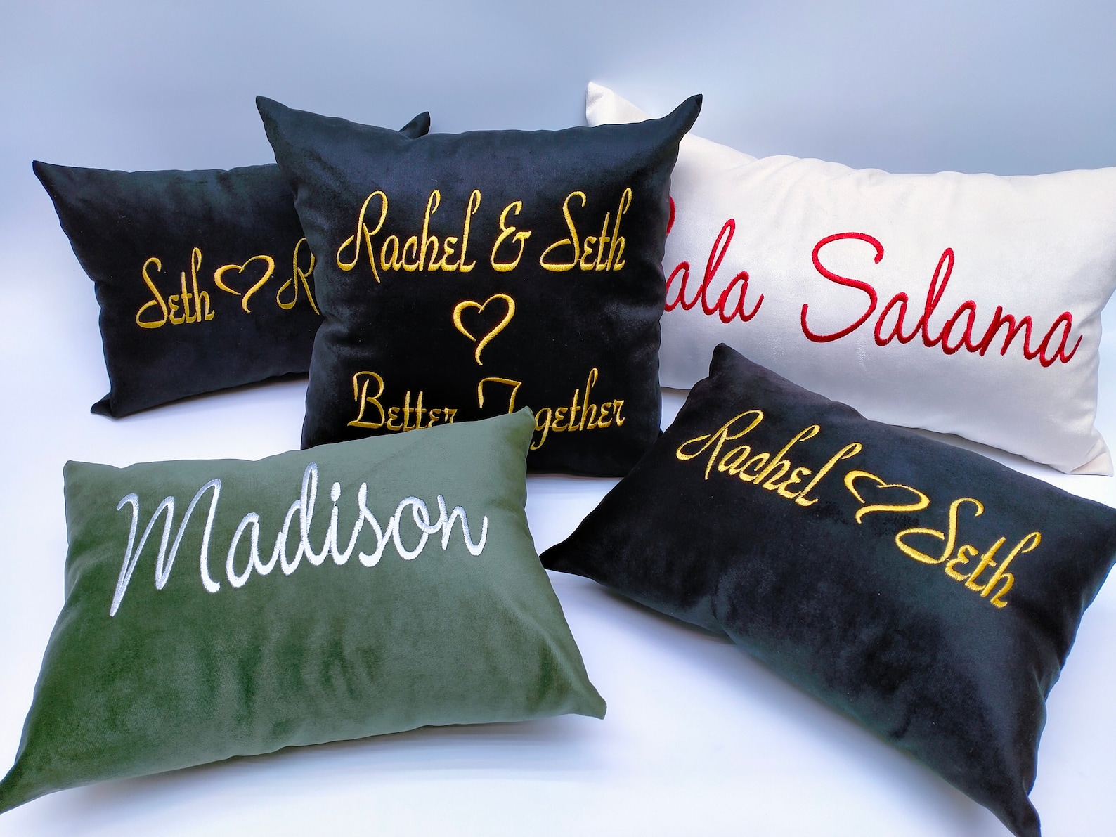 Personalized Calligraphy Name Pillows, Christmas Pillow Cover Gifts ...