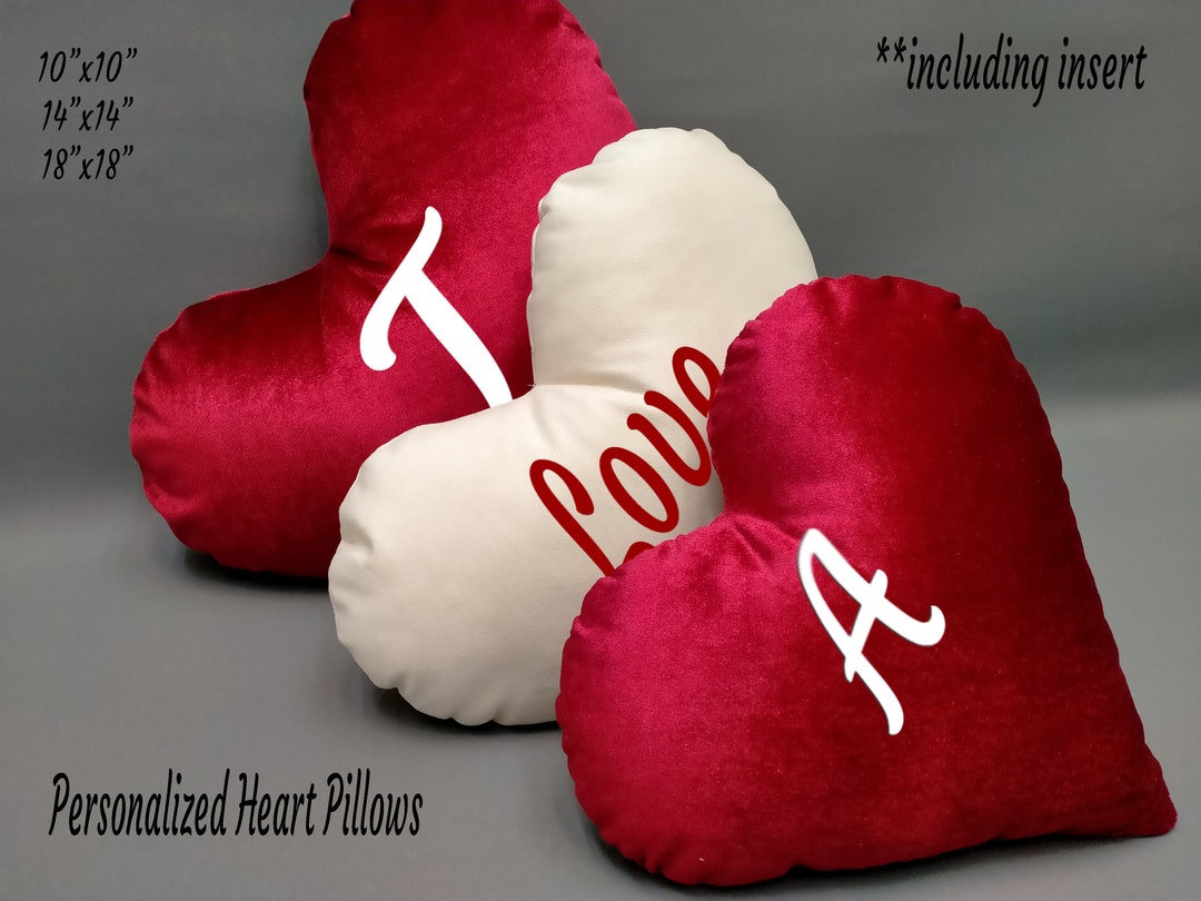 Custom Heart Pillow, Personalized Love Pillows, Valentines Day Pillow ...
