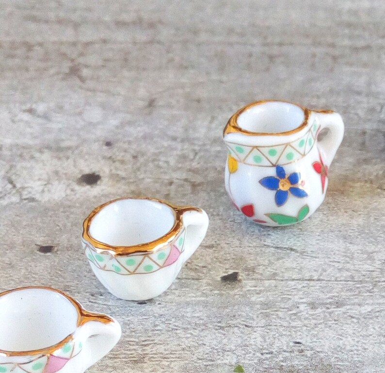 Mini Porcelain Set Dollhouse Mini Tableware Set 1:12 Scale - Etsy