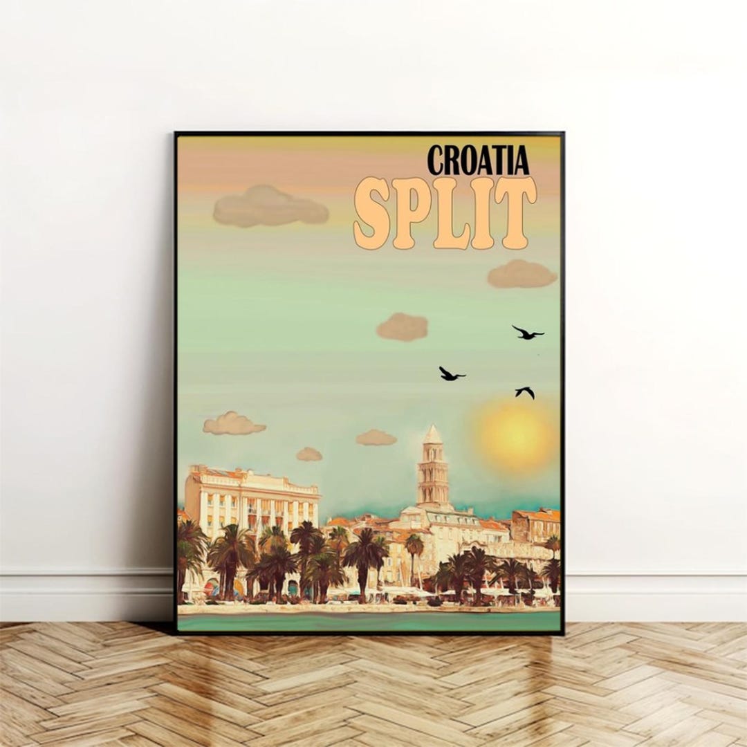 Split CROATIA RETRO VINTAGE Poster - Etsy