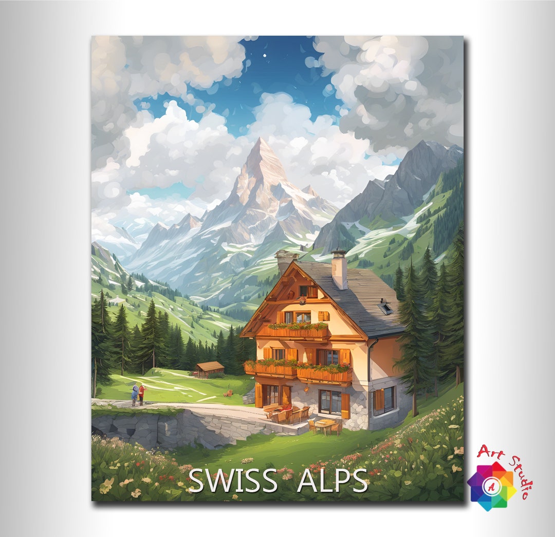 National Park, Swiss Alps VINTAGE Poster, Switzerland Travel Print ...