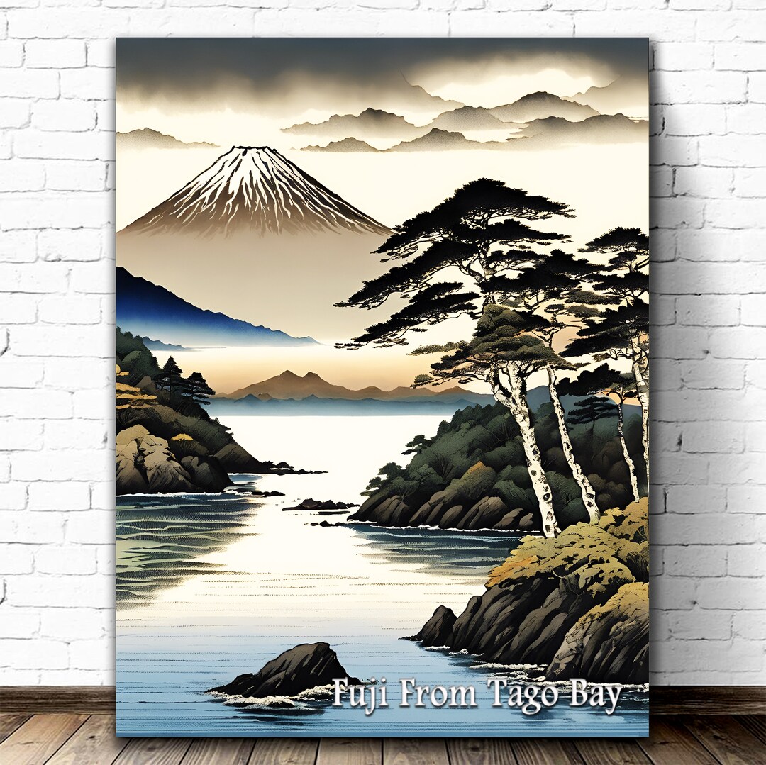 Japan Wall Art Edo Period Mount Fuji Tago Bay Japanese Print Mount Fuji ...