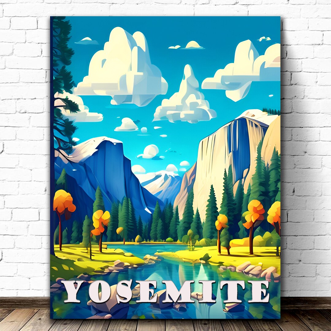 VINTAGE Travel Poster YOSEMITE National Park Art Poster GIFT ...
