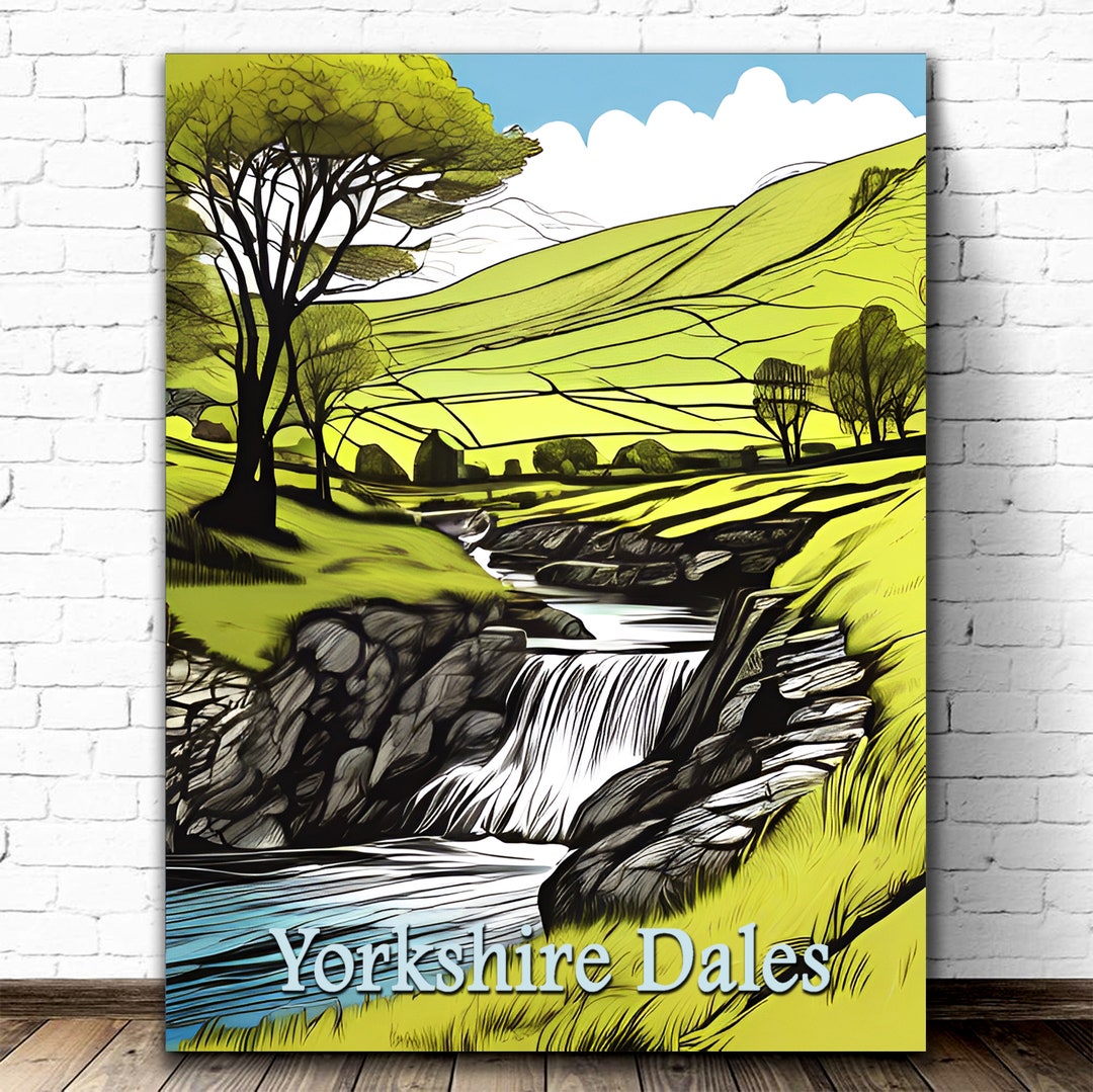 YORKSHIRE DALES National Park Poster ENGLAND North York Moors Art ...