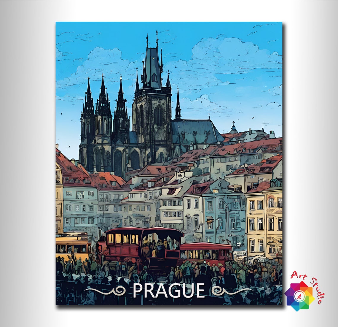 VINTAGE Print Gothic Architecture, Czech Poster, Prague Print Birthday ...