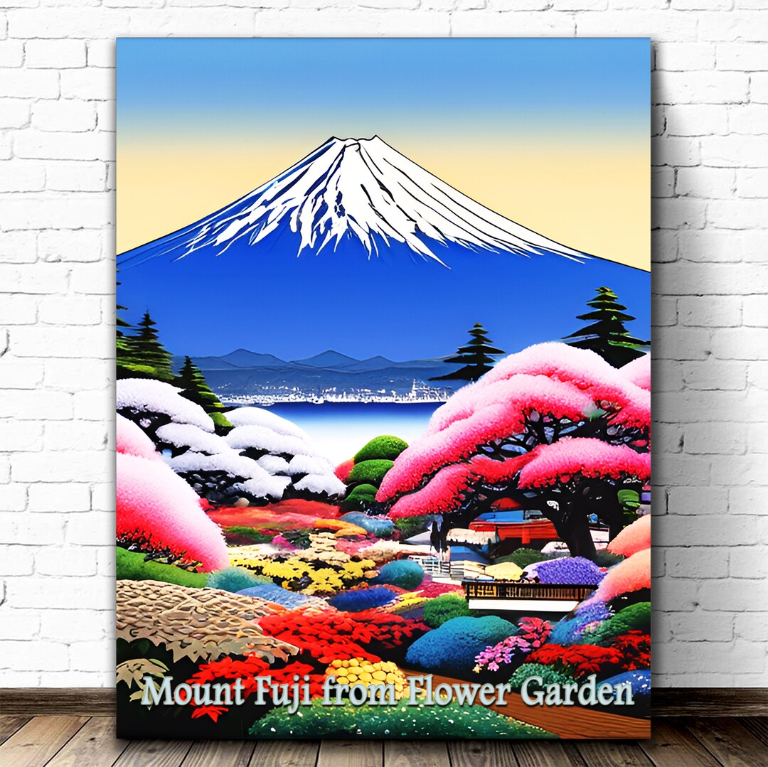 Mount Fuji TAGO Bay Kawaguchi Flower Garden JAPAN Wall Art Edo Period ...