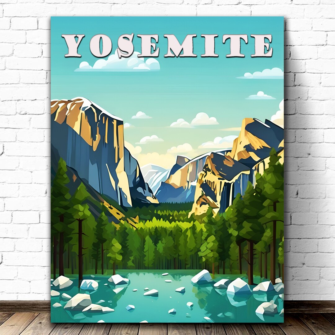Usa Posters YOSEMITE National Park VINTAGE Travel Poster Art Poster ...