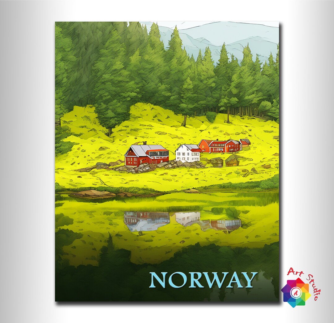 Wedding Gift TROMSO Mount Ulriken VINTAGE Print Fjords Birthday Gift ...