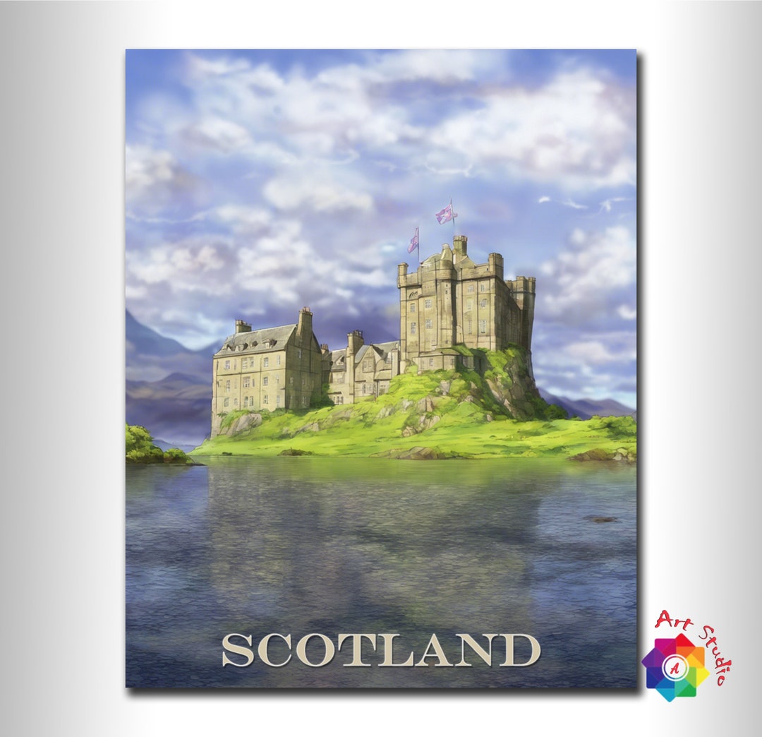 Fathers Day Gift, Scottish Castle, VINTAGE Travel Poster, Scotland ...