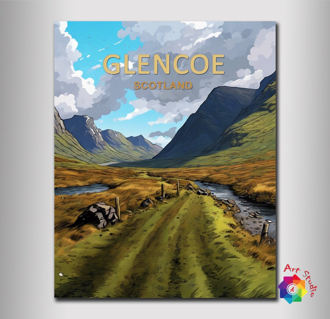 VINTAGE GLENCOE SCOTLAND Print, Ben Lomond, Scottish Highlands, Art ...