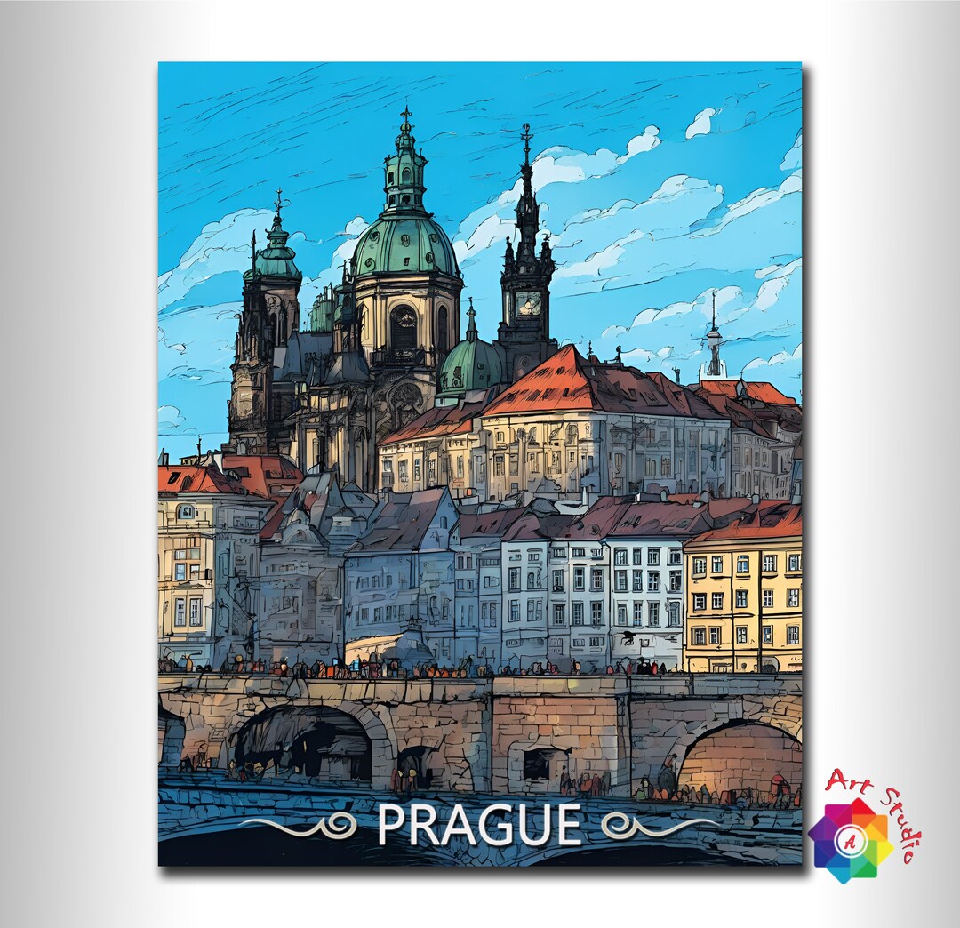 Gothic Architecture, Czech Poster VINTAGE Print, Prague Print Birthday ...