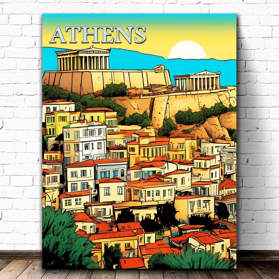 ATHENS Wall Poster Travel Print Wedding Vintage GIFT Athens Greece Wall ...