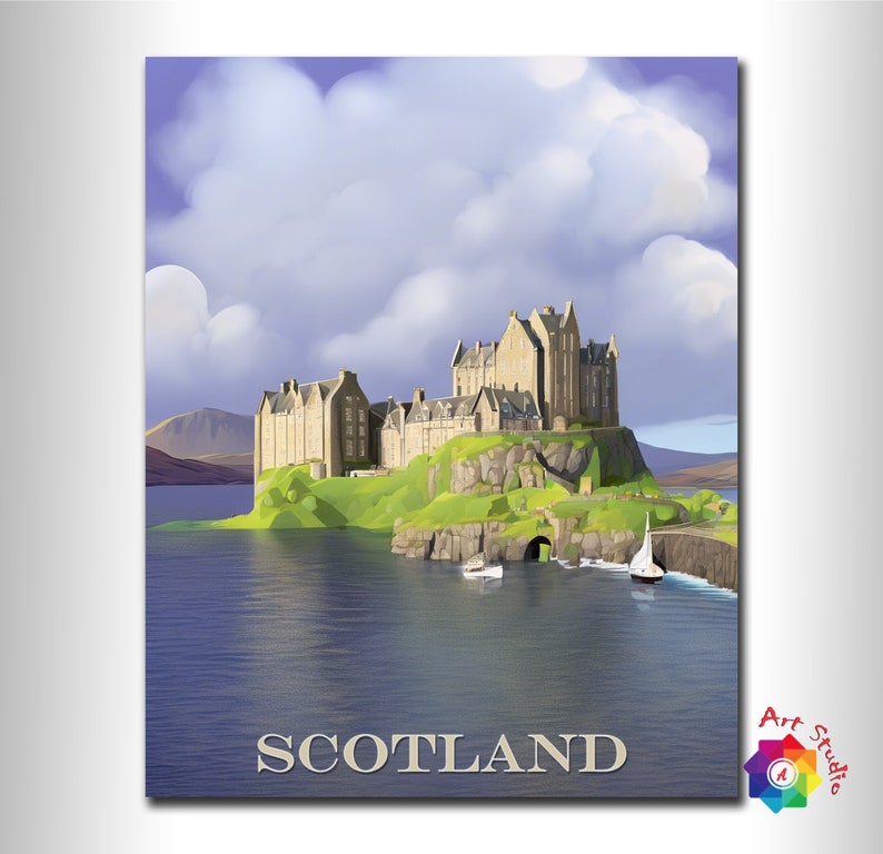 Scottish Castle, Fathers Day Gift, VINTAGE Print, SCOTT Travel Poster ...