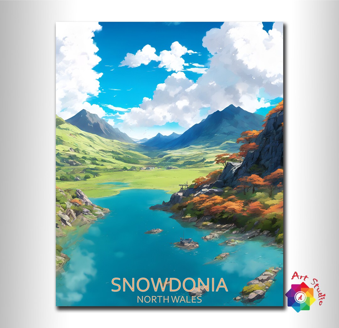 Wales Poster, Snowdonia VINTAGE Poster, Travel Print Crib Goch ...