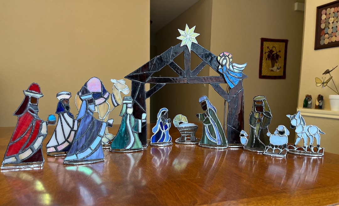Nativity in Stained Glass - Etsy