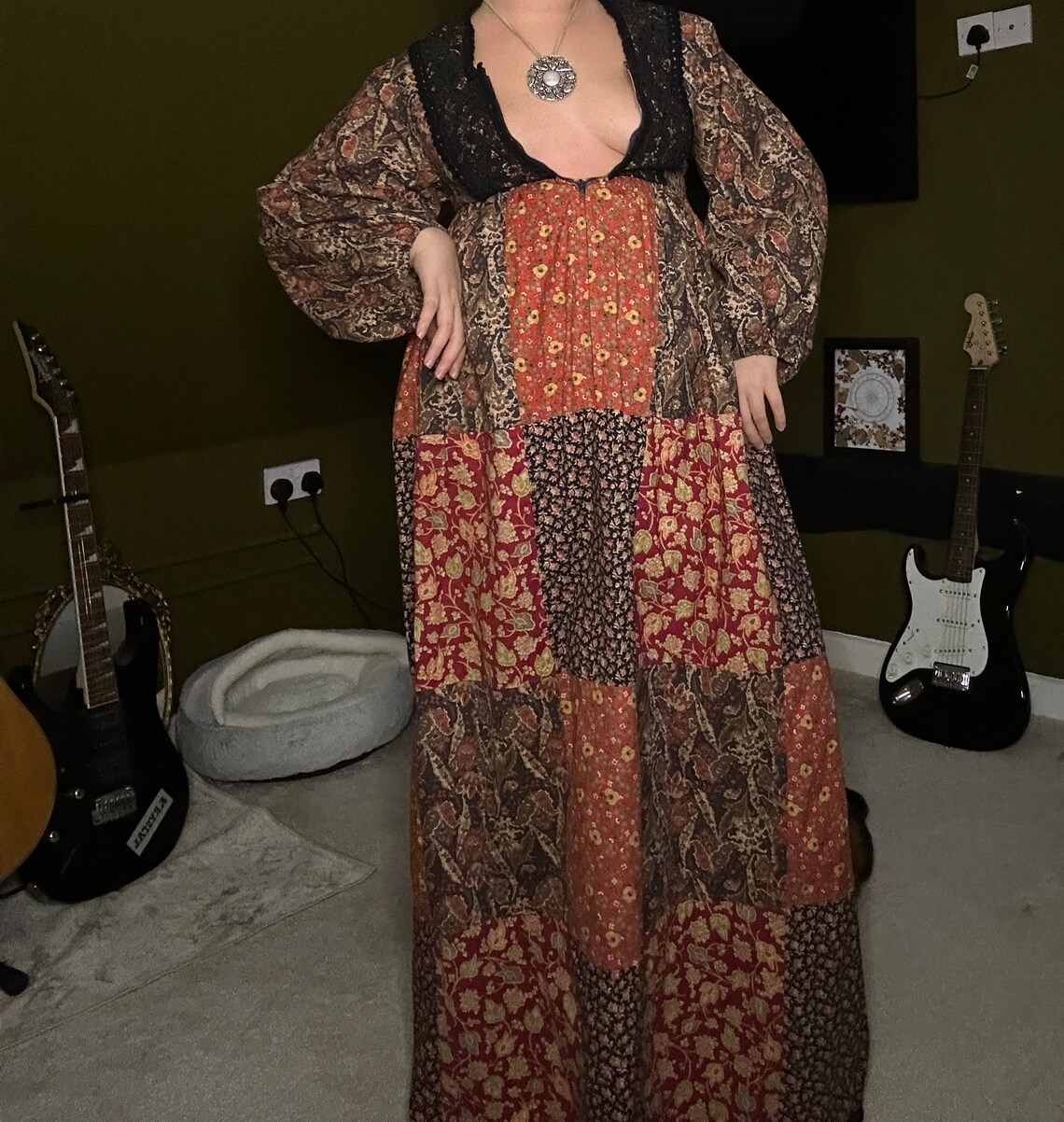 70s Angela Gore Dress - Etsy