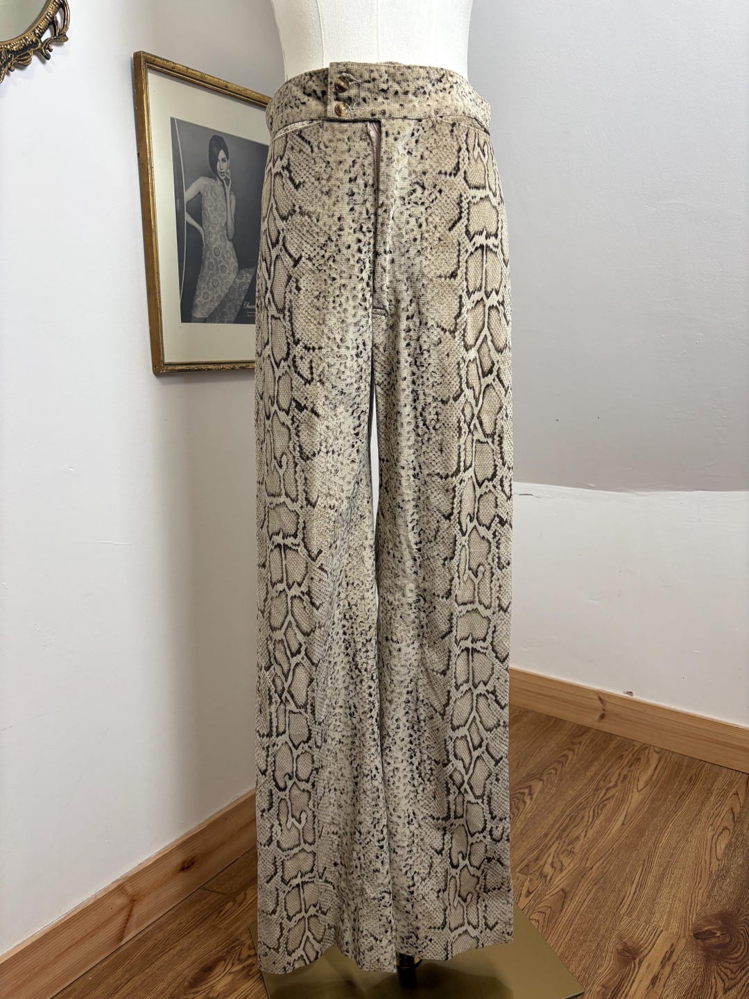 1970s ‘marshall Lester’ Snake Print Trousers - Etsy