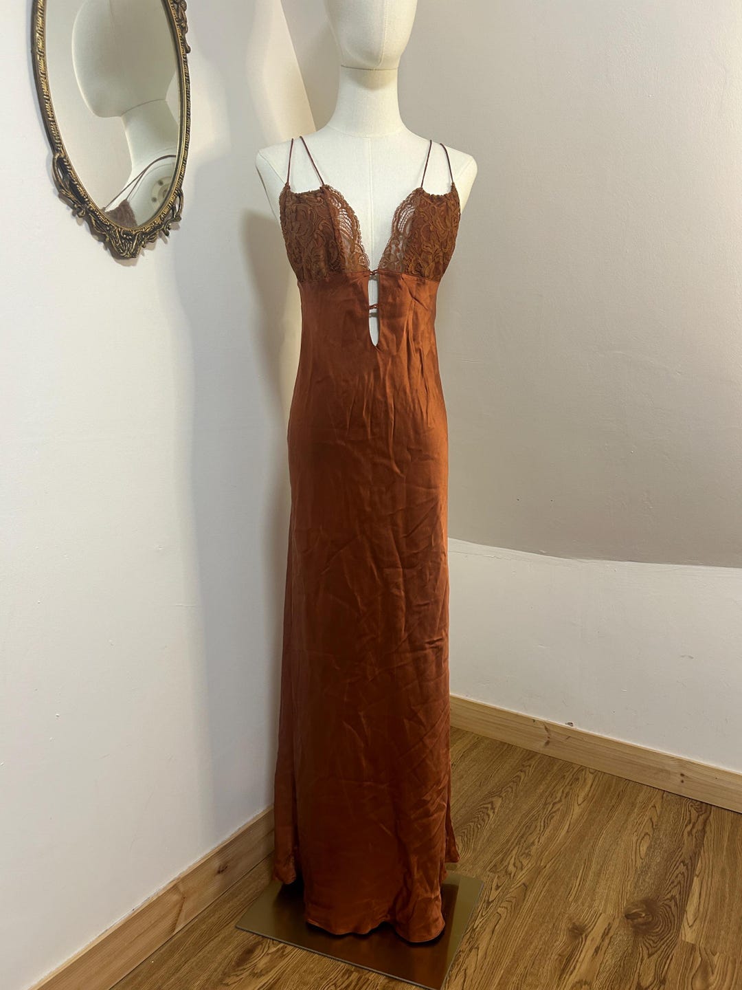 1970s janet Reger Rust Slip Dress - Etsy