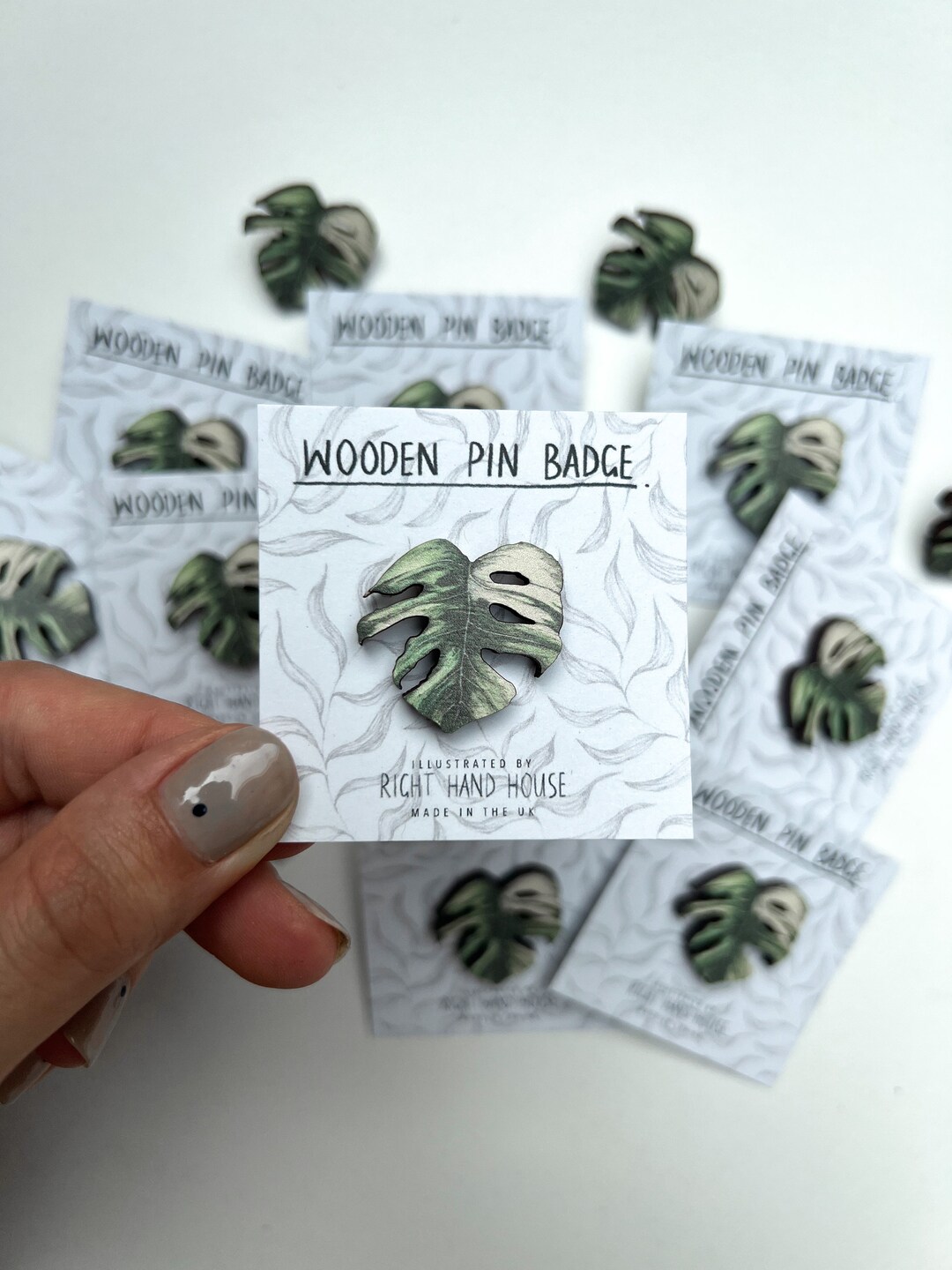 Monstera Leaf Mini Pin, Wooden Pin Badge, Sustainable Pins, Eco ...