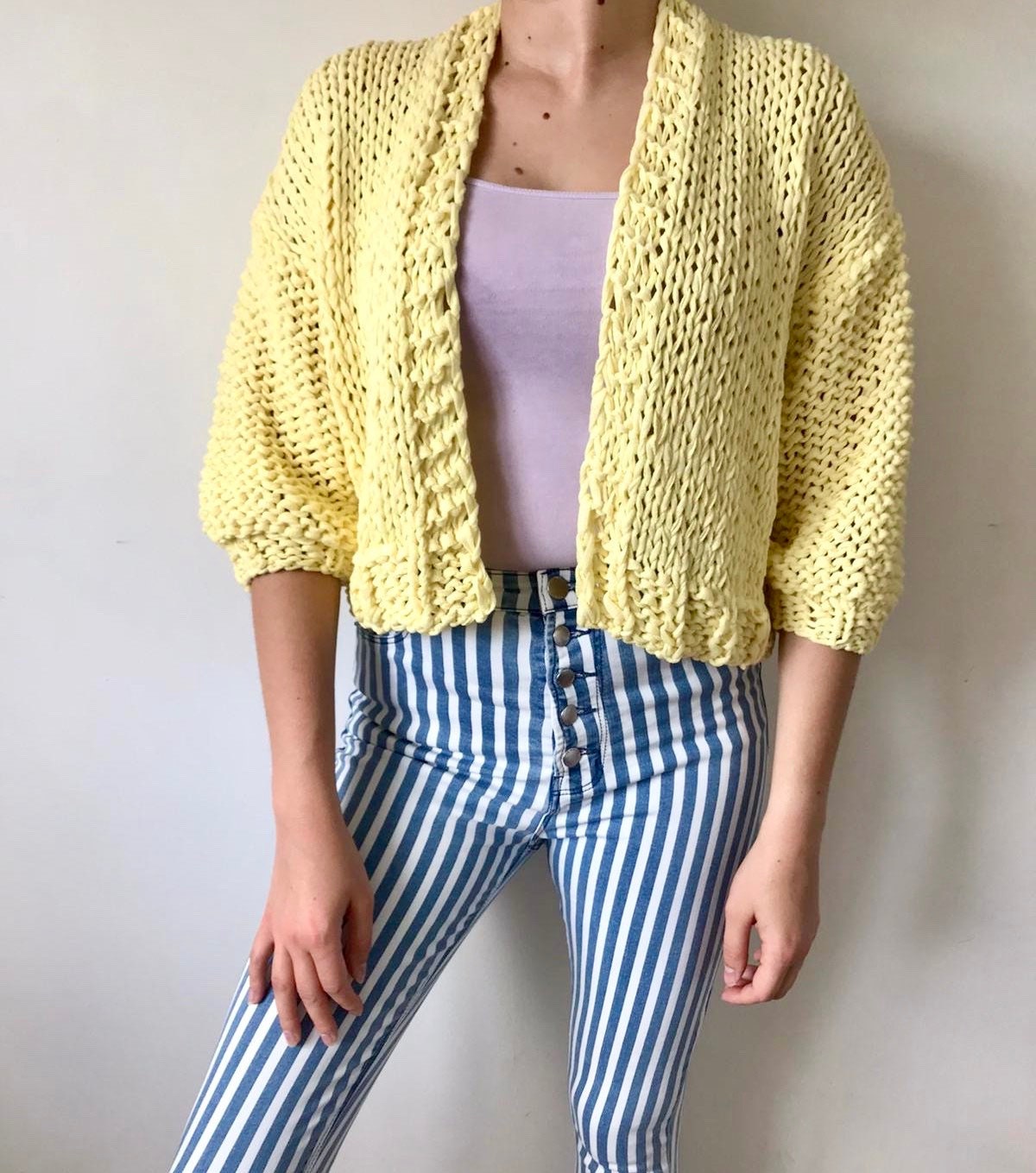 Handmade 100% Recycled Cotton Chunky Cardigan Sustainable Fashion made ...