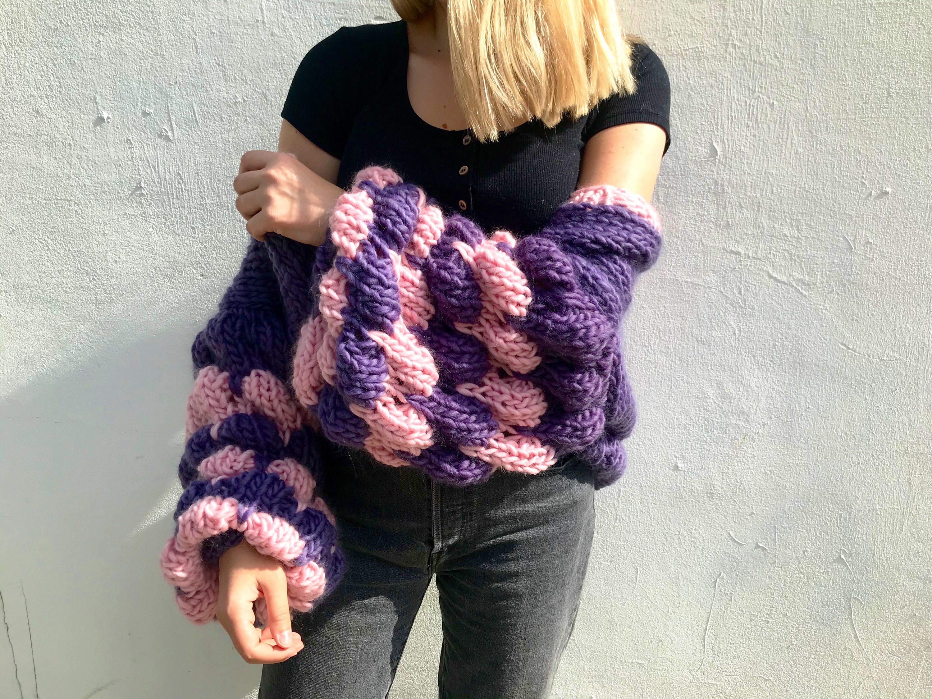 Handmade Chunky Knit 100% Merino Wool Oversized Big Cropped - Etsy