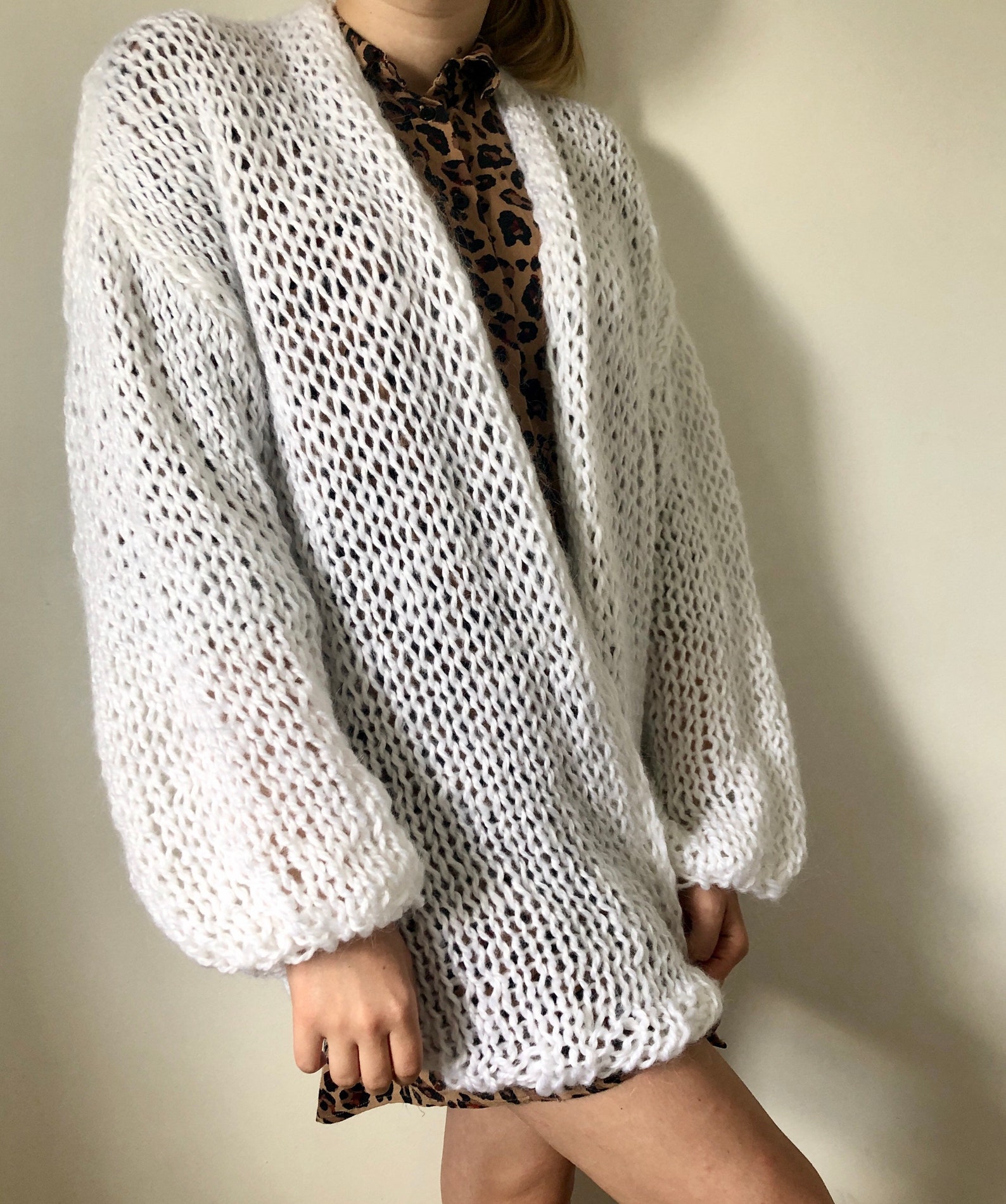 Handmade Oversized Soft Angora Goat Blend Long Cardigan Coat (made to ...