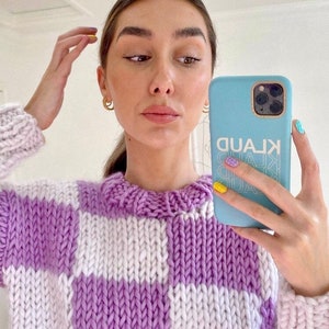 Klaudia Checkered Jumper Pattern as Worn by Billie Piper and Featured ...