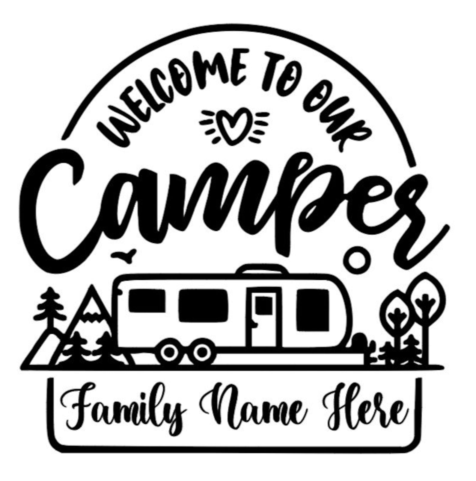 Customizable Camping Decal for Indoor/outdoor Use. Great for DIY Bucket ...