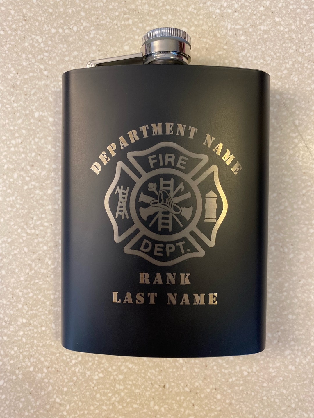 Firefighter / Fire Department Custom 8 Ounce Flask - Etsy
