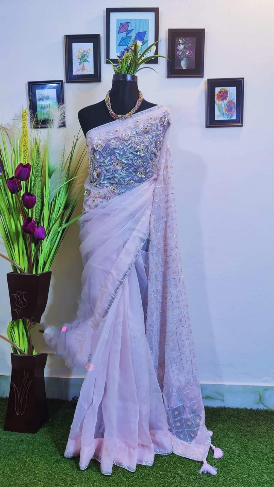 Muslin Saree Karchupi Work Muslin Saree, Eid Special Muslin Saree - Etsy