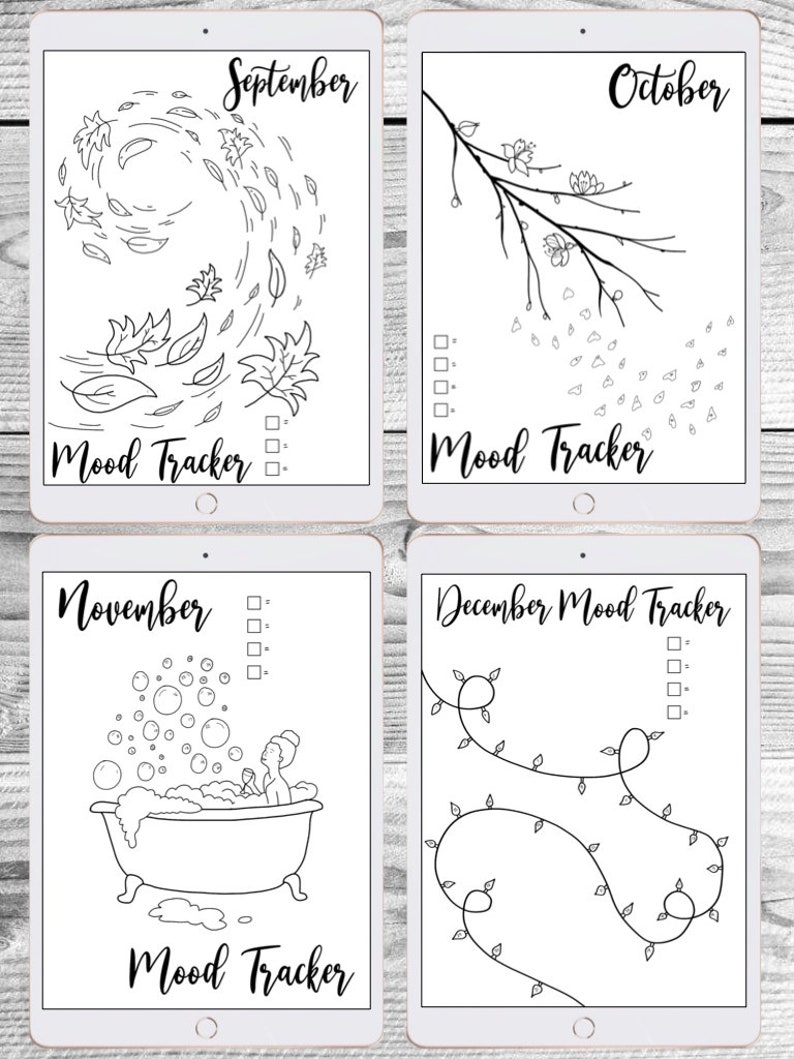Digital/printable Mood Tracker Inserts - Etsy