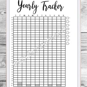 PRINTABLE/DIGITAL Yearly Tracker Insert - Etsy