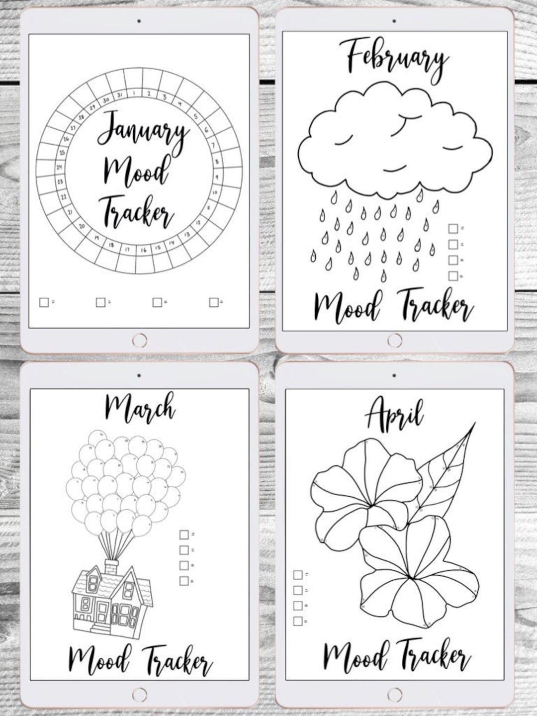 Digital/printable Mood Tracker Inserts - Etsy