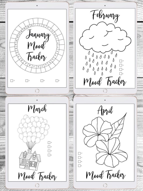 Digital/Printable mood tracker inserts | Etsy