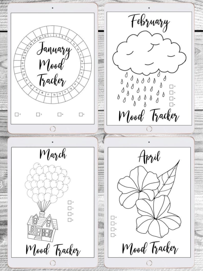 Digital/printable Mood Tracker Inserts - Etsy