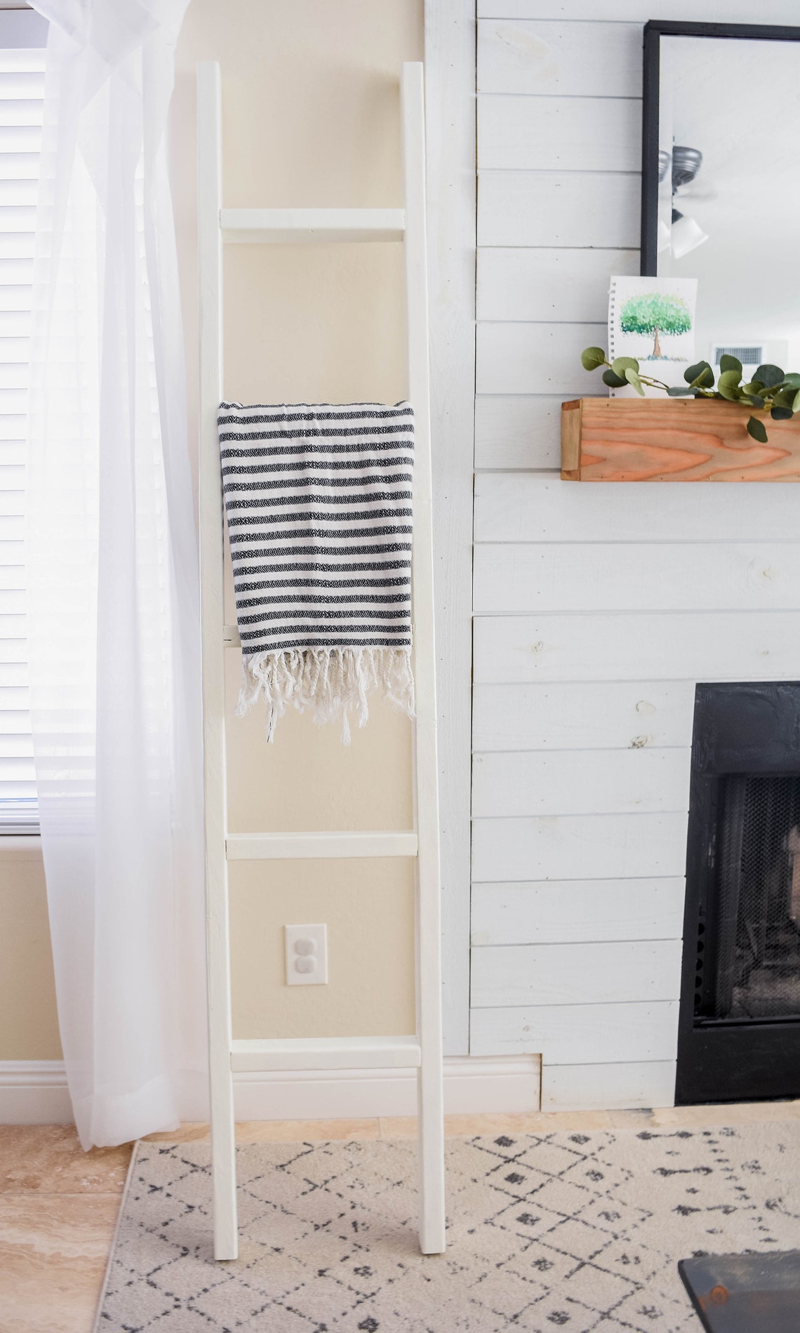 Farmhouse Blanket Ladder - Custom Sizes (length & Width) - Rustic (can ...