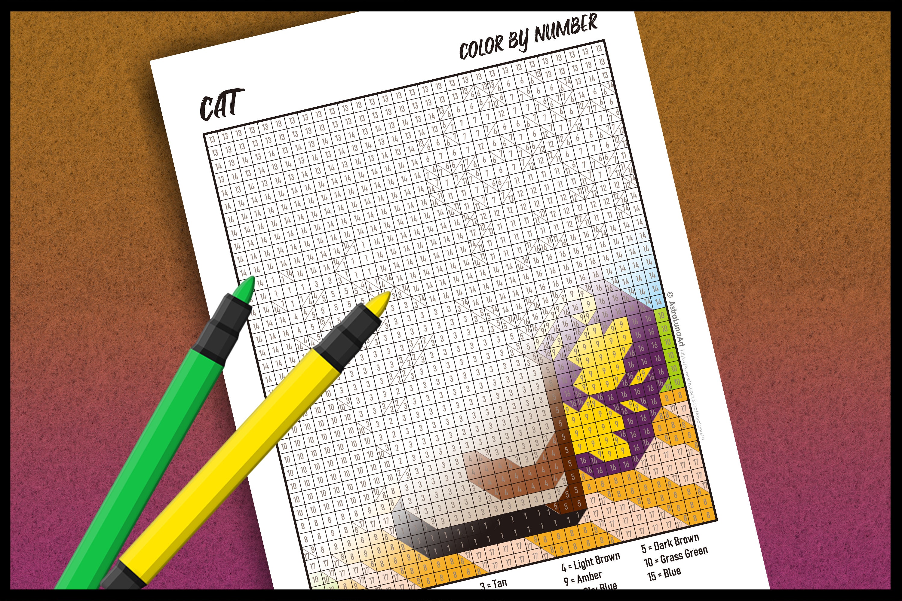 Everyday Animal Collection Color by Number, Coloring Page, Home ...