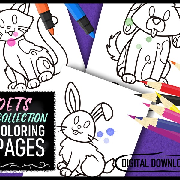 Thick Line Coloring Pages - Etsy