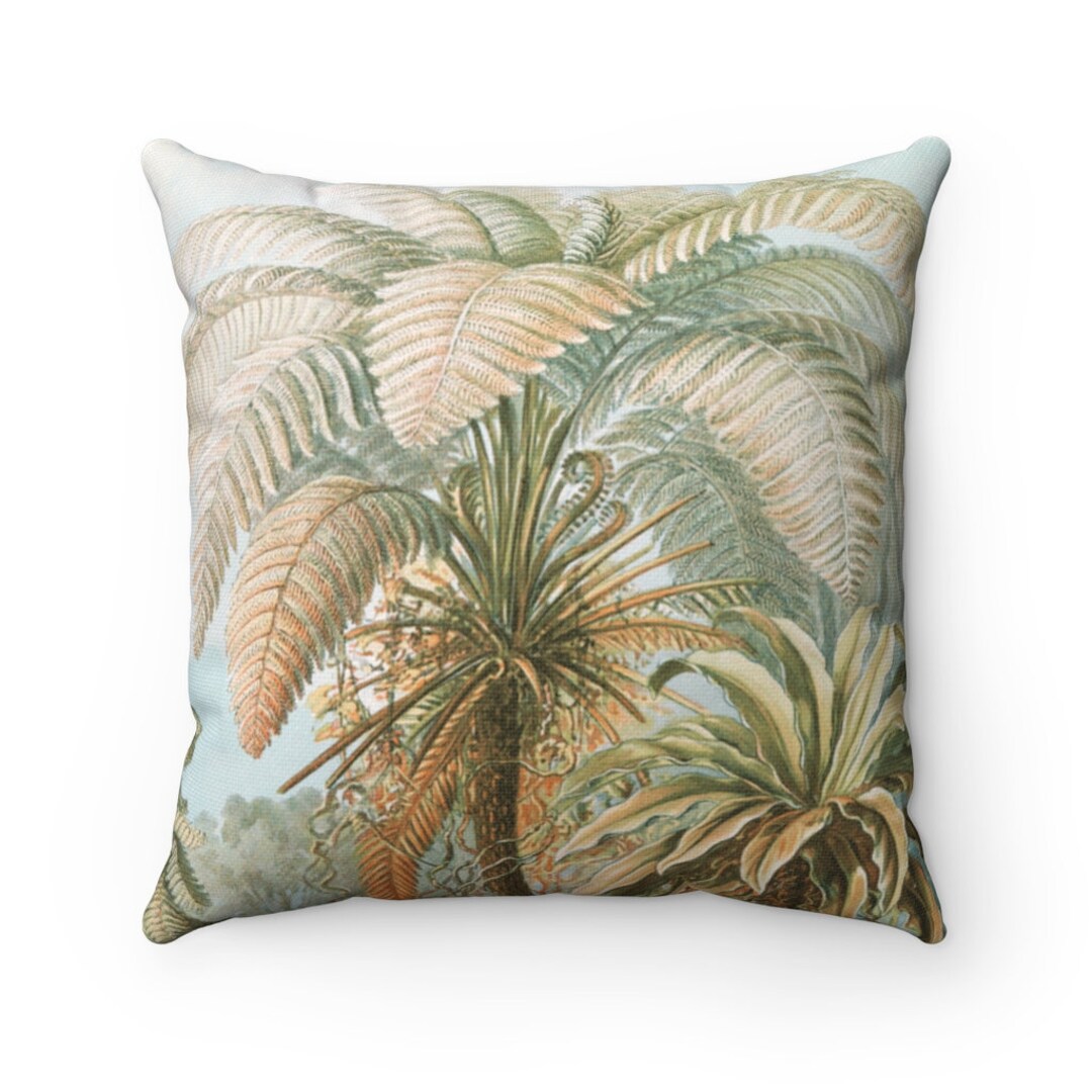 Cottagecore Throw Pillow Botanicals Palm Tree Spun - Etsy
