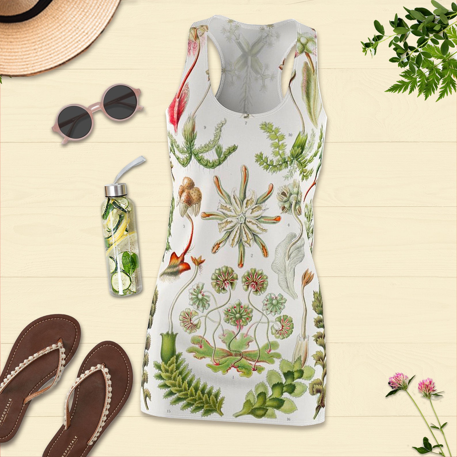 Women's Racerback Dress, Botanicals, Sun Dress, Herbs & Flowers, - Etsy