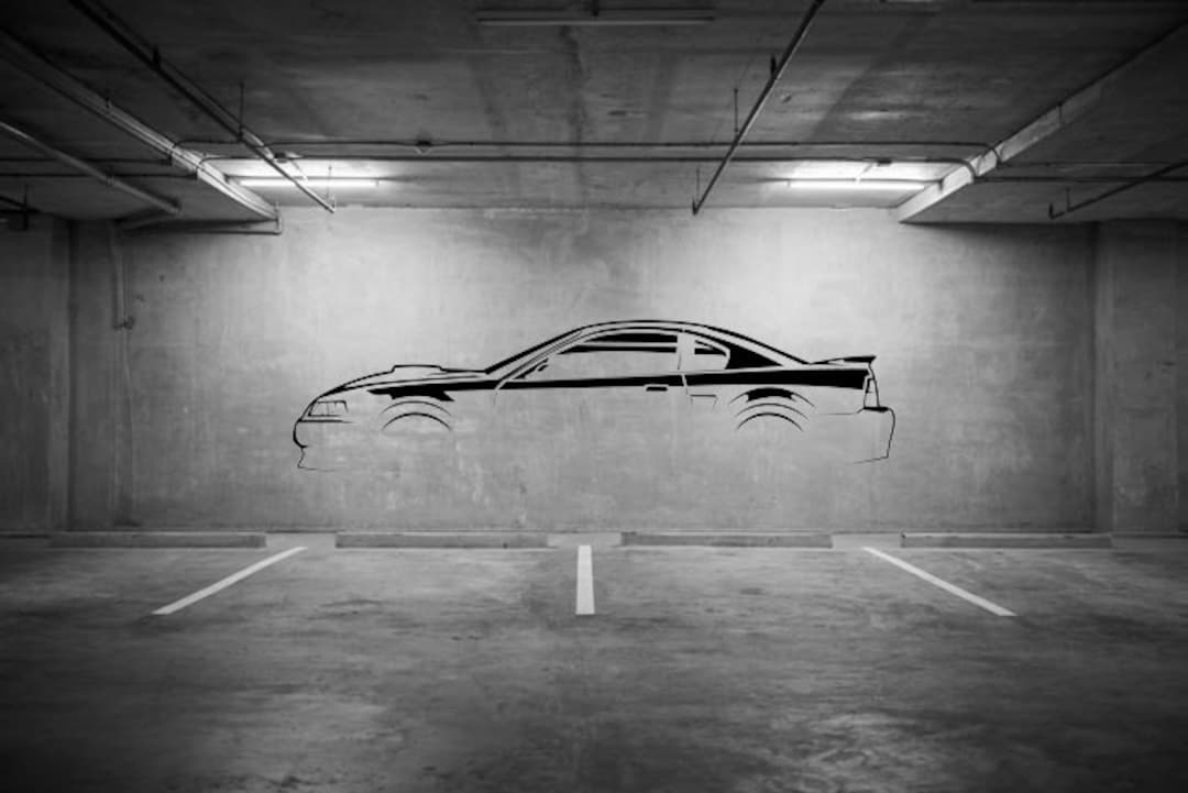 Ford Mustang SN95 New Edge Silhouette Garage Wall Decal - Etsy