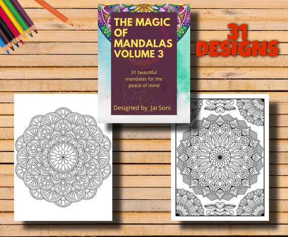 The Magic of Mandalas Volume 3 Coloring Book for Adults by Jai | Etsy