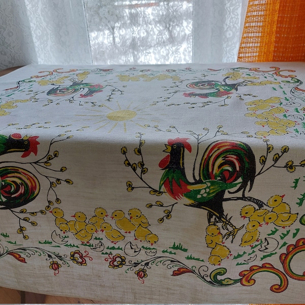 Rooster Tablecloth - Etsy