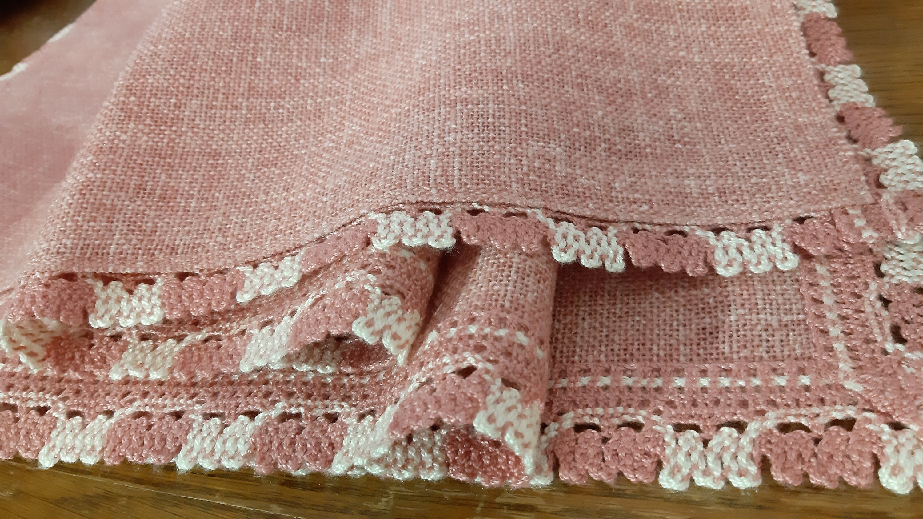 Vintage Woven Thick Cotton Pink Scandinavian Tablecloth - Etsy