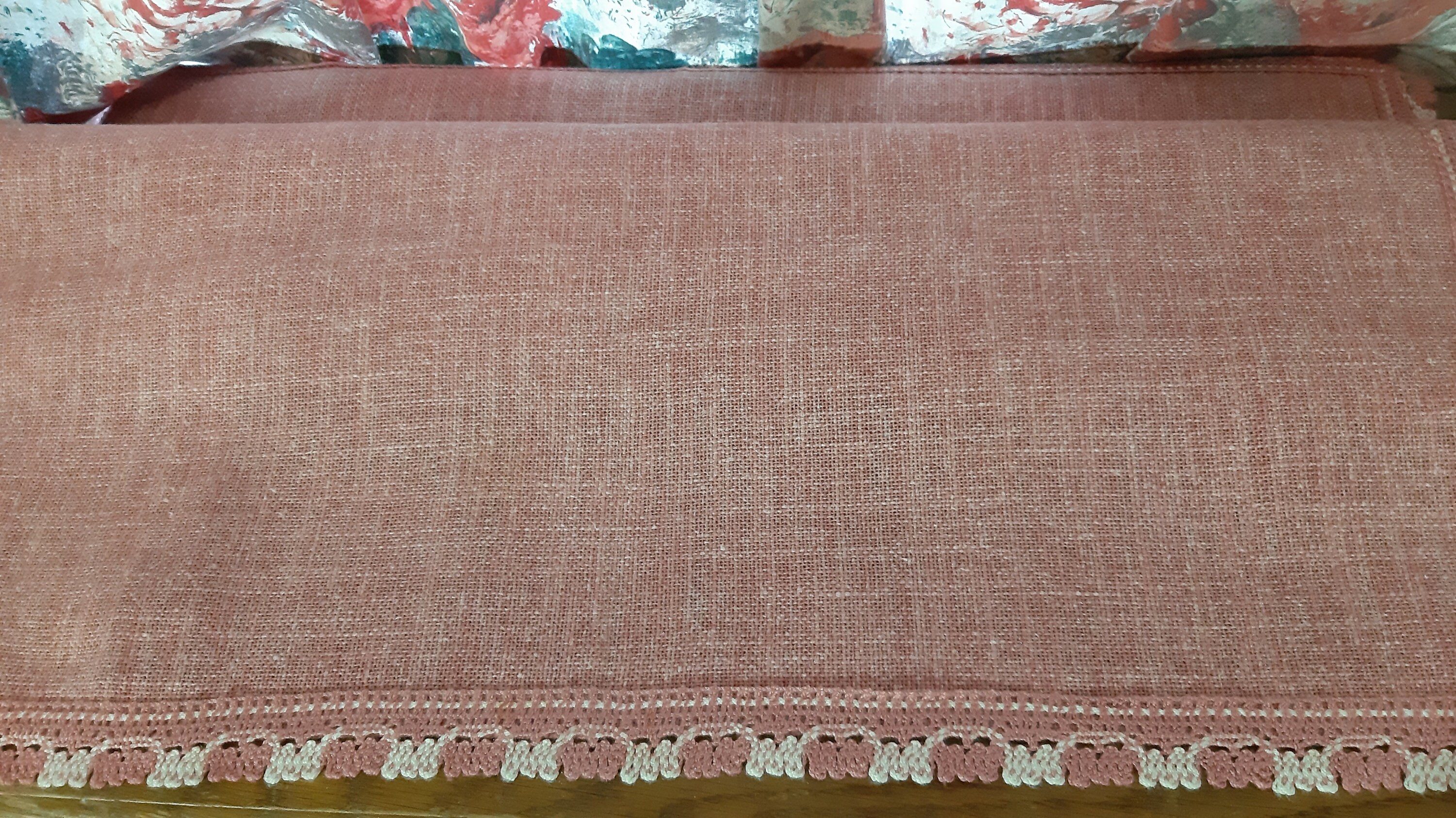 Vintage Woven Thick Cotton Pink Scandinavian Tablecloth - Etsy